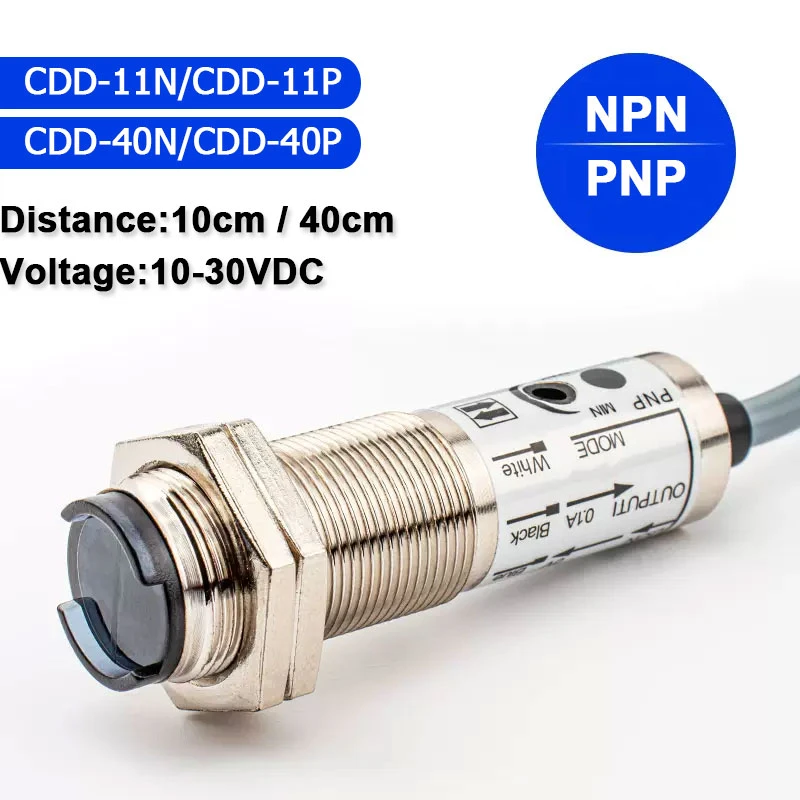 M18 Photoelectric Switch CDD-11N CDD-11P CDD-40N CDD-40P Four-wire 12-24v NPN PNP Distance ...