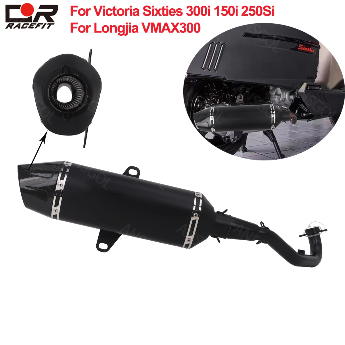 Motorcycle Muffler Link Front Pipe For Victoria Sixties 300i 150i 250Si ...