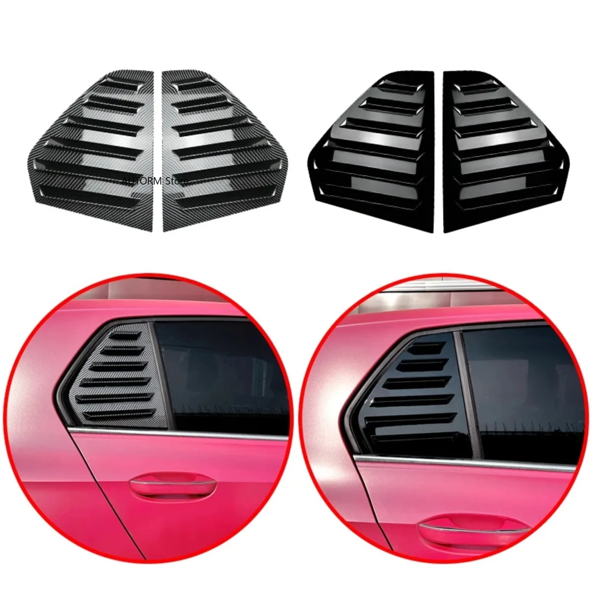 Pair Side Window Spoiler Splitter Cover Trim Louver For VW Golf 8 MK8 ...