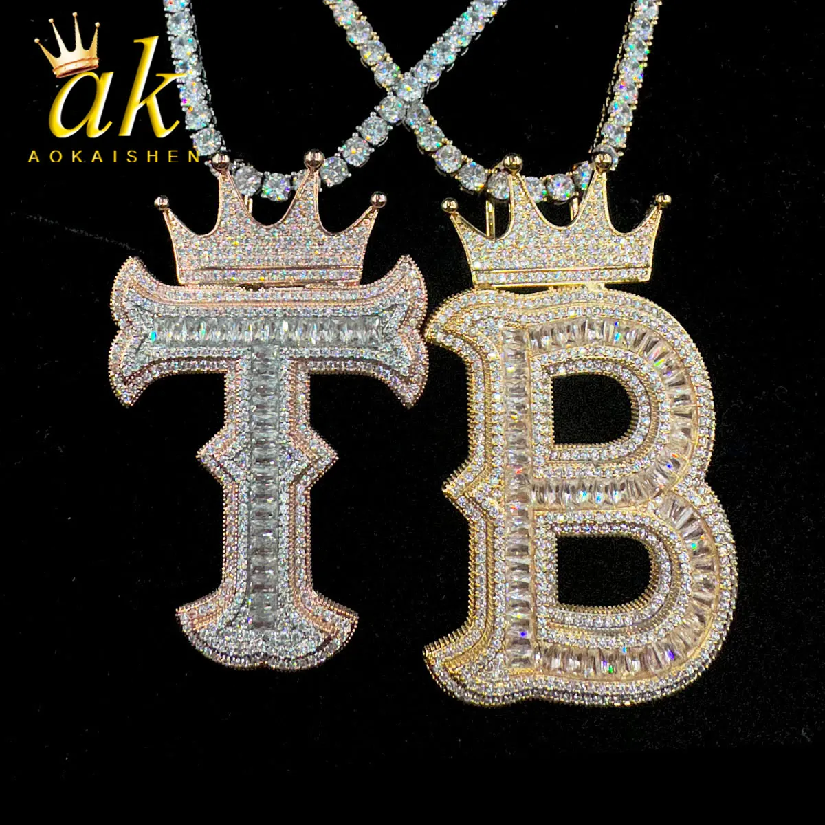 Custom-Name-Necklace-for-Women-Two-Tone-Iced-Out-Personalized-Jewelry ...