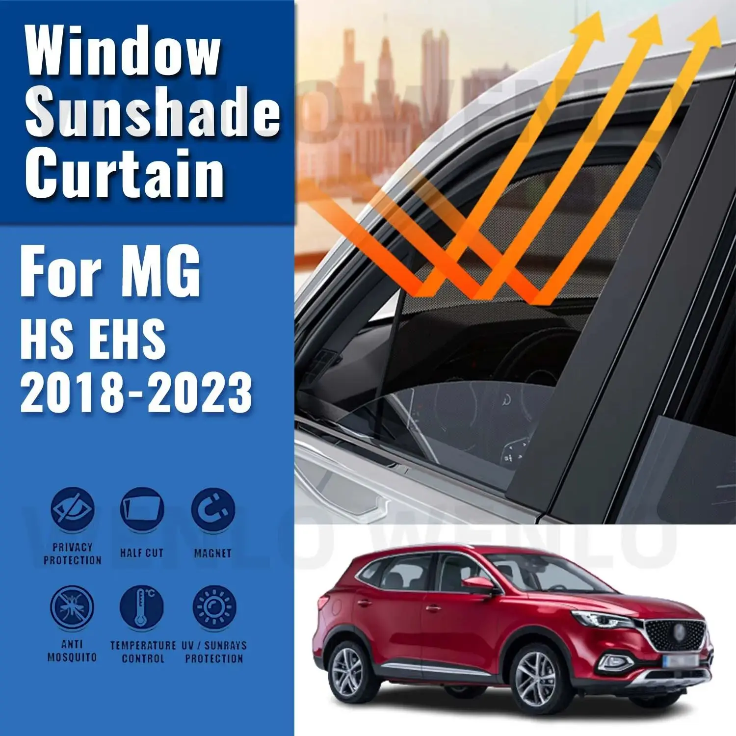 For-MG-HS-EHS-2018-2023-Car-Window-SunShade-UV-Protection-Auto-Curtain ...