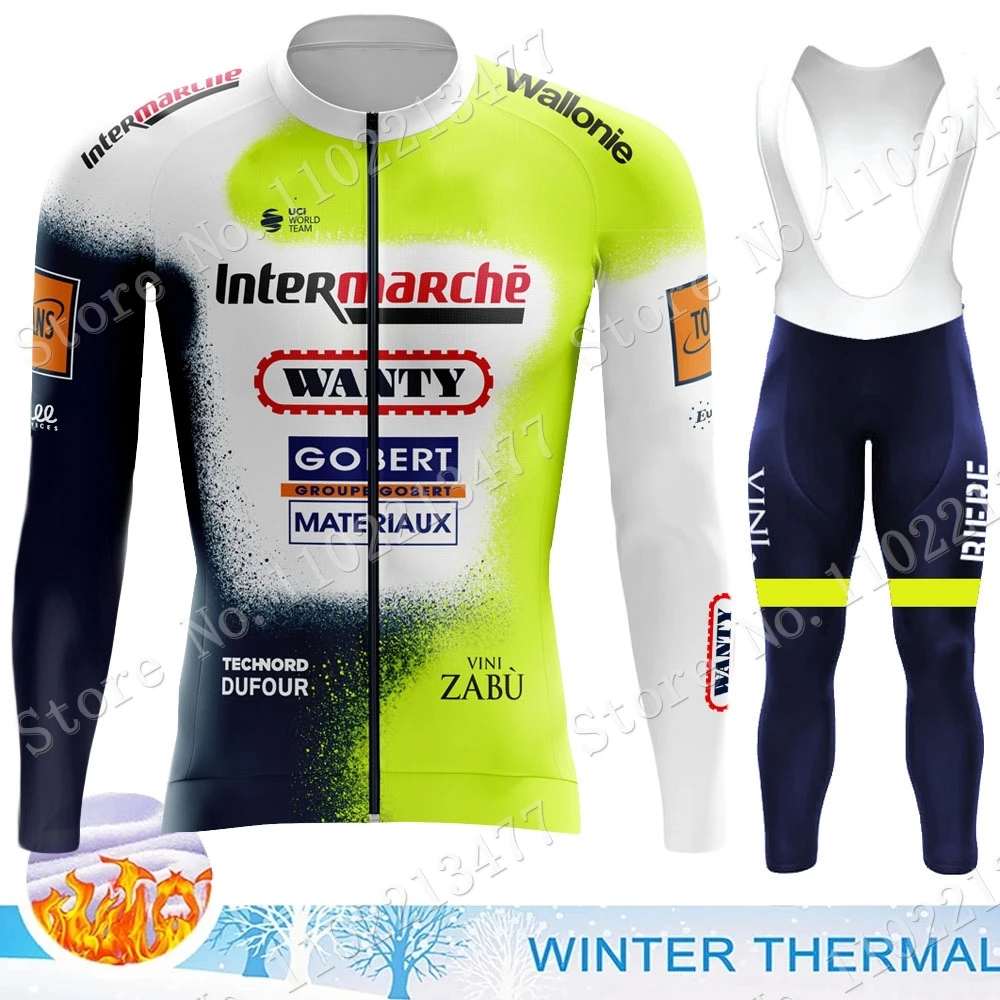 Winter-Wanty-Pro-Team-Cycling-Jersey-2022-Set-Mens-Thermal-Fleece-Long ...