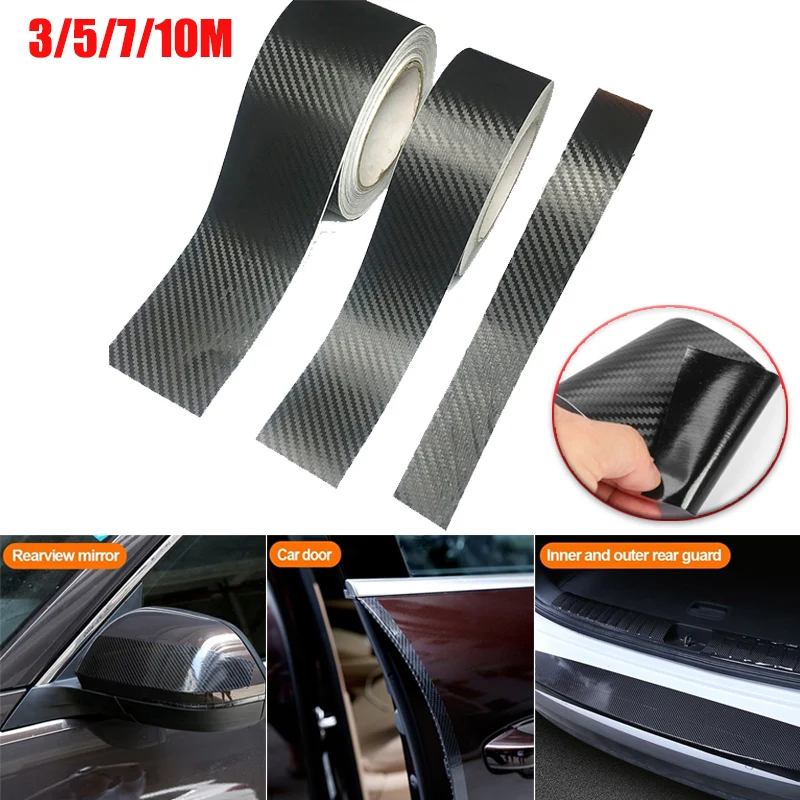 Nano-Carbon-Fiber-Car-Sticker-DIY-Paste-Protector-Strip-Auto-Door-Sill ...