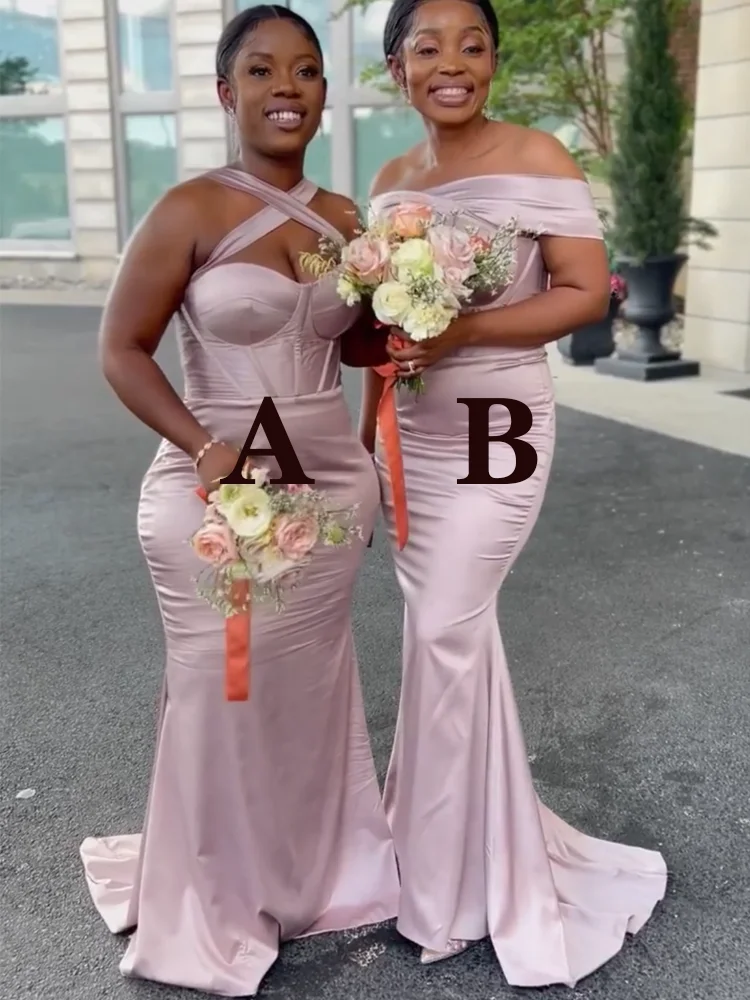 FROZEN GOWN WITH LACE TRAIN BLUSH – Dollhouse Bridesmaids