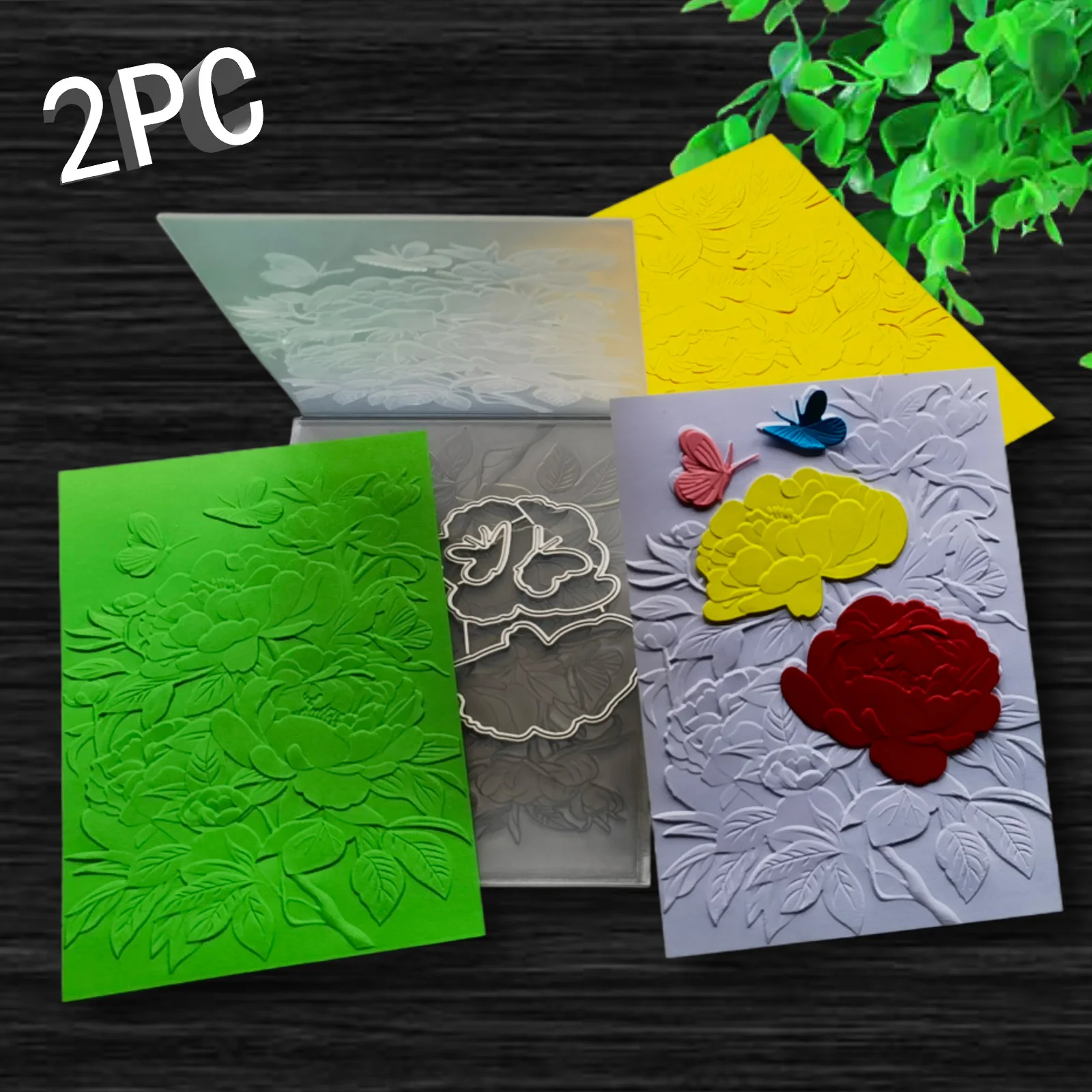 Dreamy Peony Flower Background Board 3D Relief Folder and Cutting Mold ...