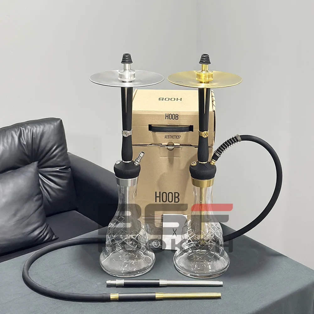 Caja de regalo 58cm Acero inoxidable negro oro Hoob Enzo Hookah Shisha ...