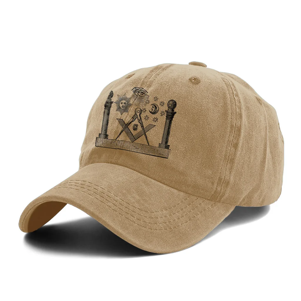 Washed Men's Baseball Cap Freemasonry Cool Trucker Snapback Caps Dad ...