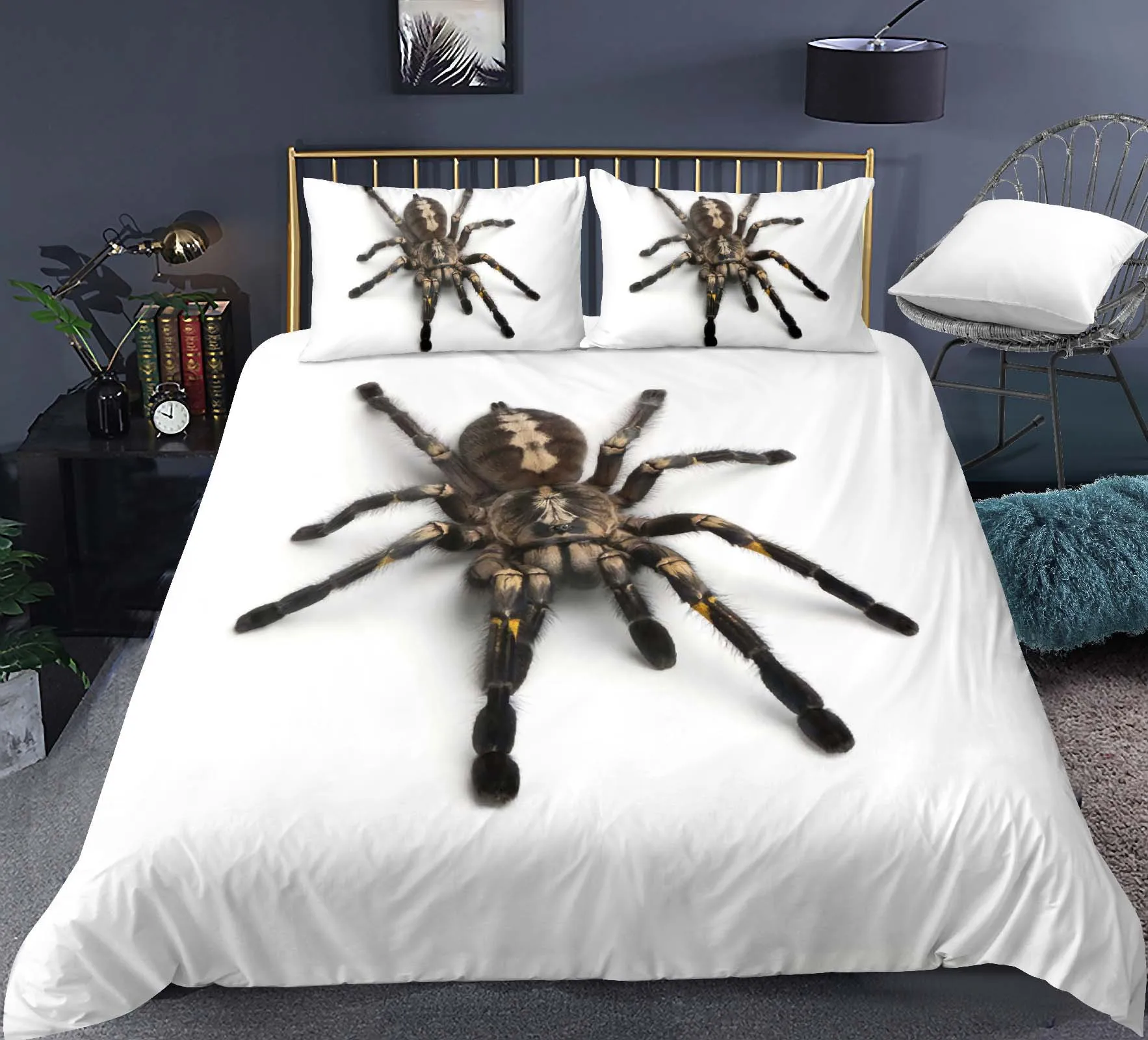 Tarantula Print Bedding Set King Full 3D Print Black Spider Comforter ...