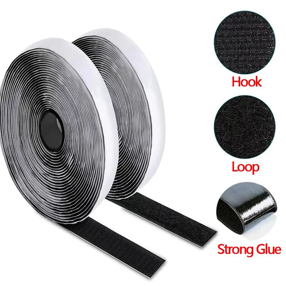 20-25-30-50mm-Reusable-Strong-Self-adhesive-Fastener-Tape-Hook-and-Loop ...