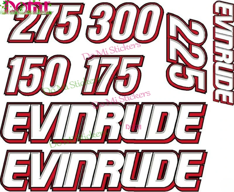 EVINRUDE-Outboard-Motor-Refurb-DECAL-Kit-ALL-ENGINE-Motocross-Racing ...