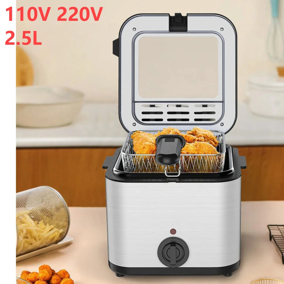 110V-220V-1000W-2-5L-Large-Capacity-Intelligent-Electric-Oil-Fryer ...