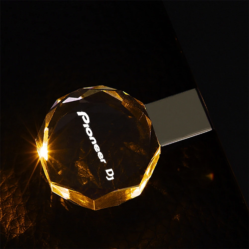 Rhombus Crystal Pioneer DJ Pen Drive 64GB LED Light USB Flash Drive ...