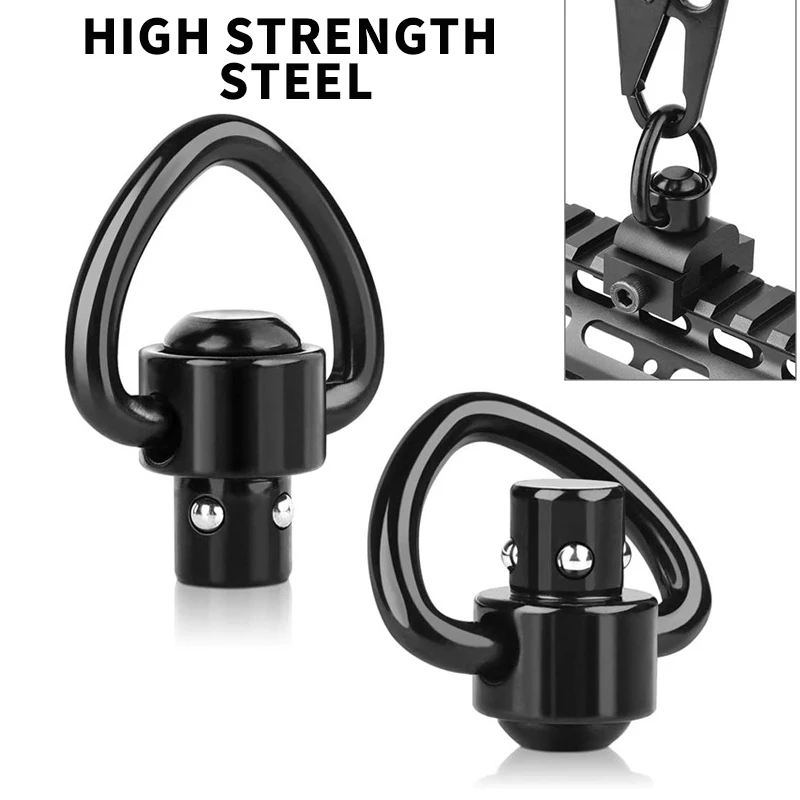 2pcs Heart Shaped Ring Quick Release Steel Ball Buckle Black 1 Inch QD ...