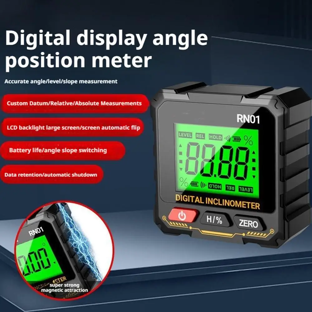 Digital Inclinometer Tiltmeter Angle Gauge 360 Degree Flip Measurement ...