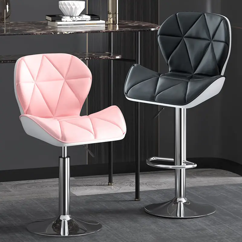 Front-Desk-Backrest-Rotating-Cashier-Chair-Bar-Stool-High-Stool-Modern ...