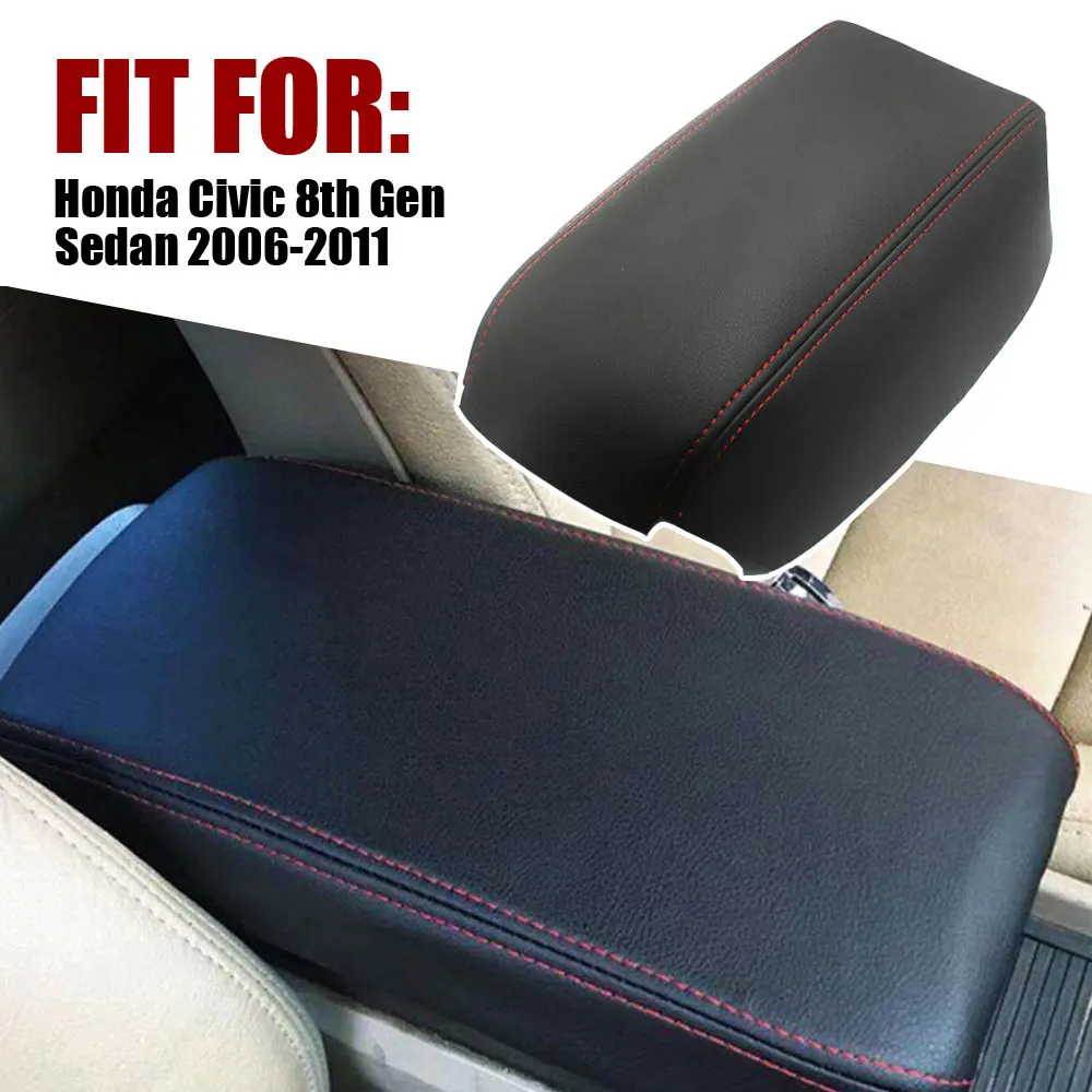 Microfiber-Leather-Car-Styling-Center-Armrest-Console-Box-Cover-Trim ...