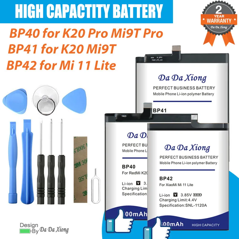 Bateria para Xiaomi Redmi K20 Pro, BP40, BP41, BP42, Mi 11 Lite, Mi 9T ...