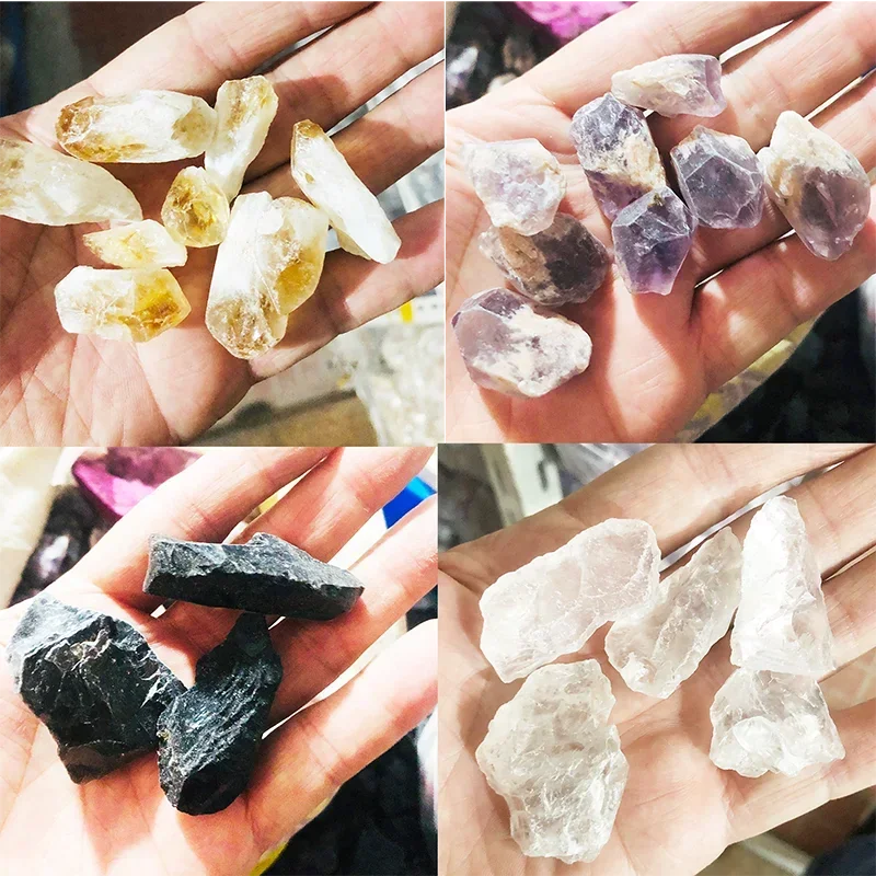 5pcs-Natural-White-Crystal-citrine-Amethyst-Natural-Quartz-Primitive ...