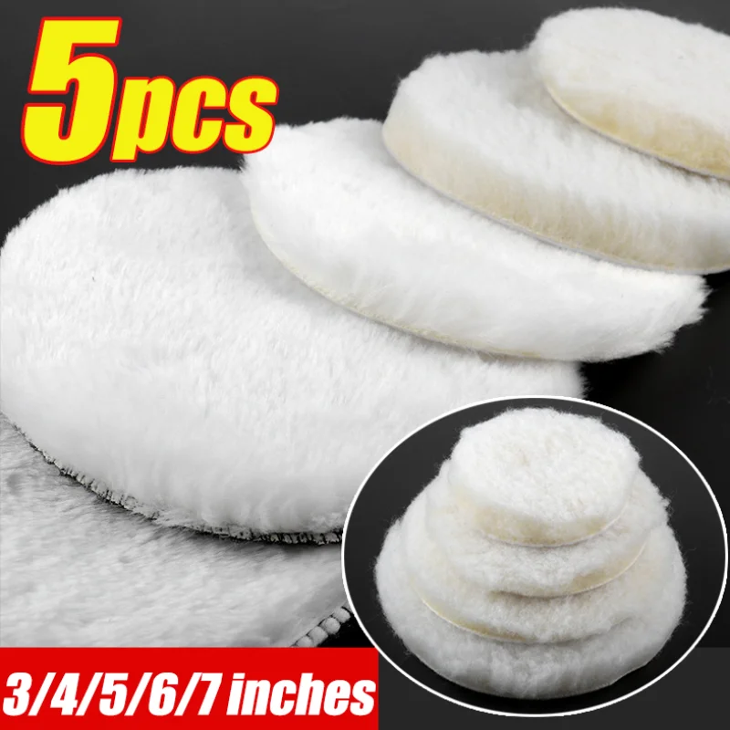 5-Sizes-Wool-Polishing-Disc-Pad-for-Car-Paint-Care-Polisher-Pads-Waxing ...