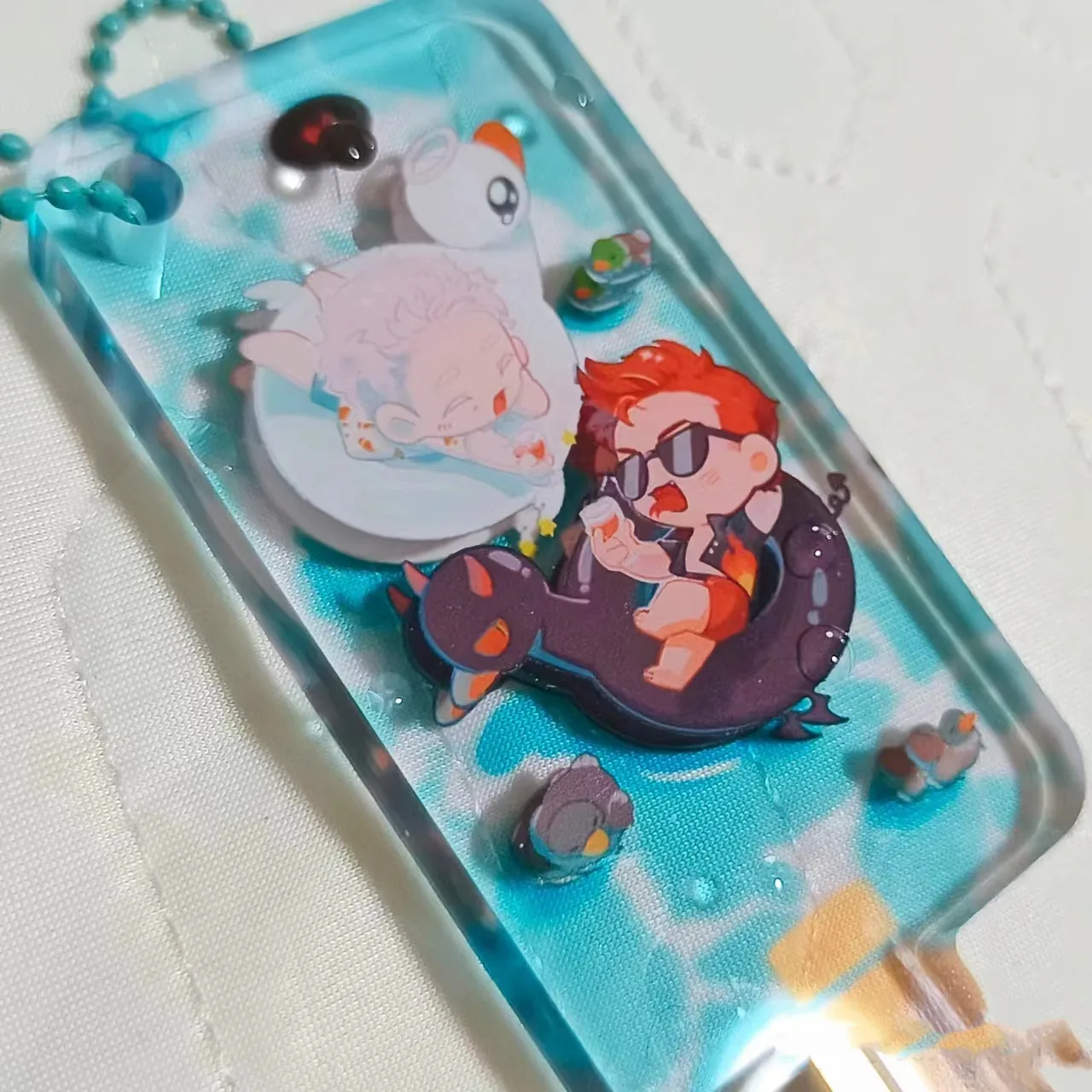Good Omens Anime Keychain Aziraphale Crowley Angel Demon Acrylic Key ...