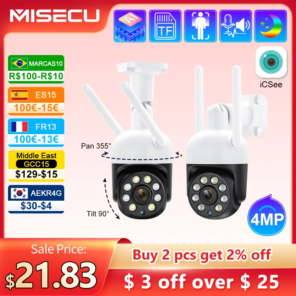 MISEC-HD-4MP-PTZ-Wifi-IP-Camera-Outdoor-AI-Human-Detect-Two-Way-Audio ...