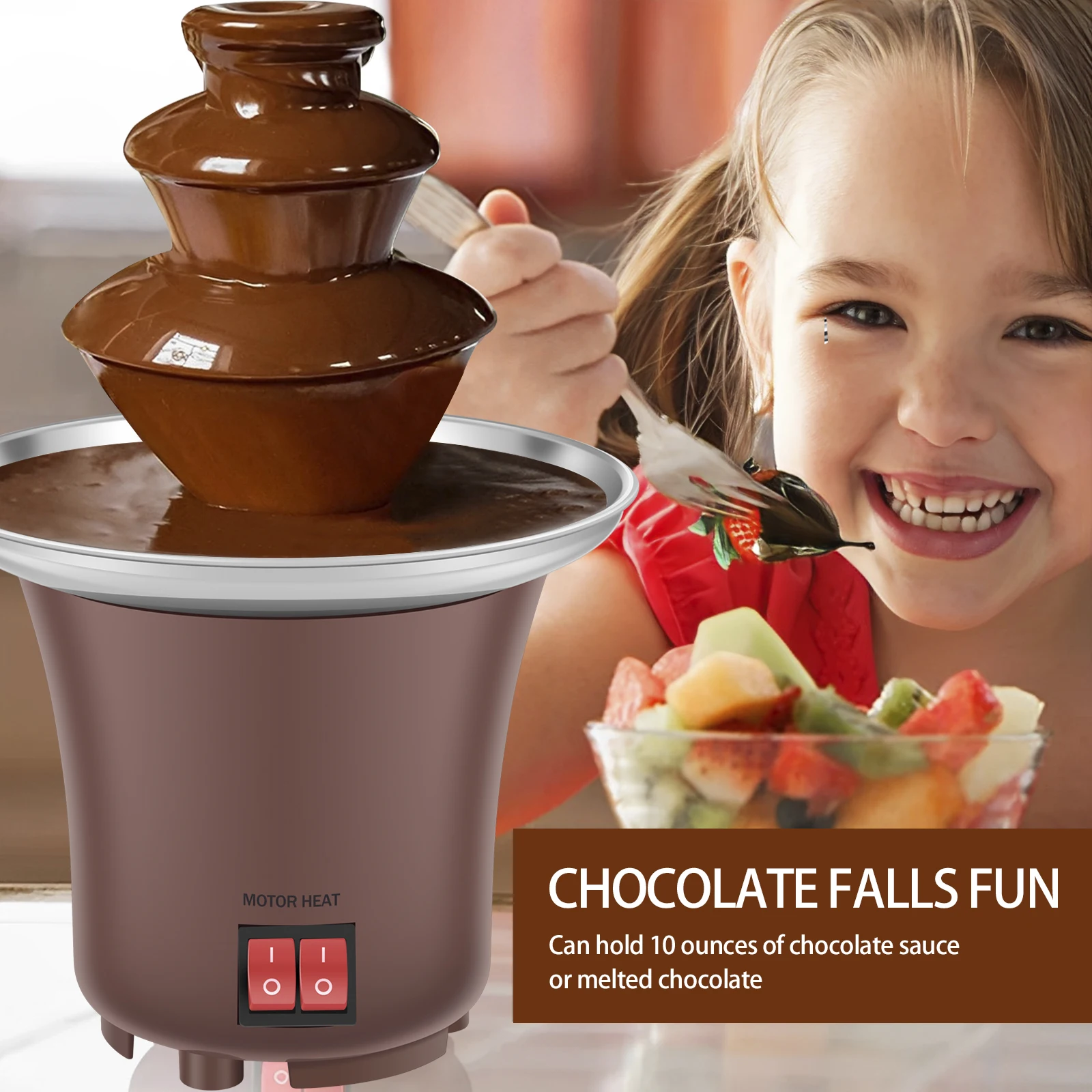 Electric-Chocolate-Fountain-Machine-Three-Layer-Chocolate-Melt-with ...