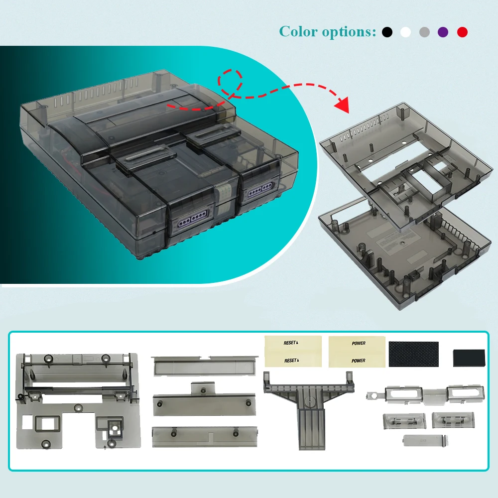 Bitfunx-Replacement-Plastic-Shell-Translucent-Case-for-SNES-SNS-001 ...
