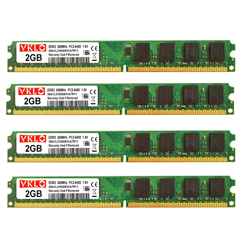 4Pieces set DDR2 2GB 800Mhz PC2-6400 DIMM Desktop PC RAM 240 Pins 1.8V ...
