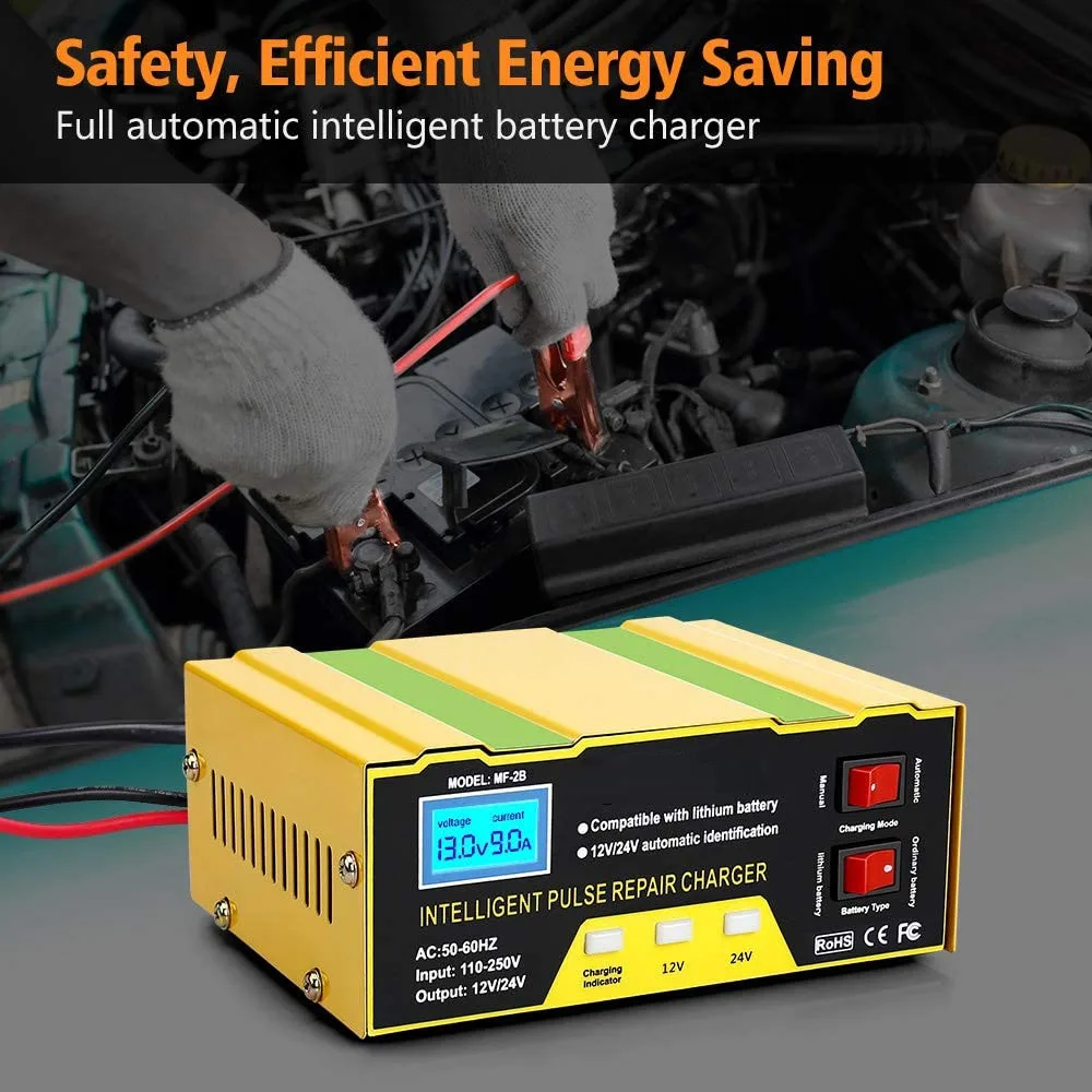 Car-Battery-Charger-Automatic-12V-24V-Battery-Charger-10A-Smart-Battery ...