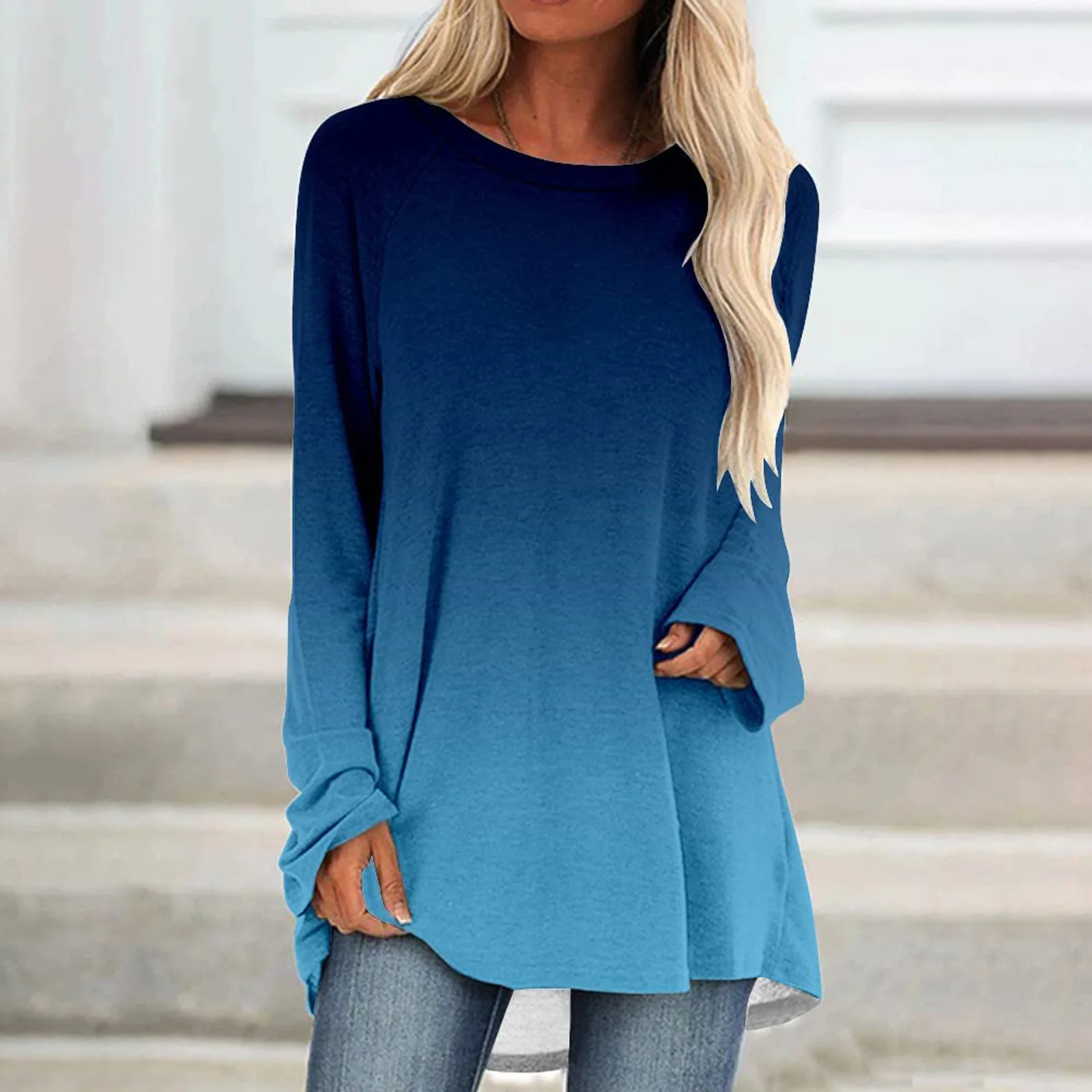 Solid-Color-3d-Print-T-shirts-Women-Fashion-T-shirt-Long-Sleeve-Tops ...