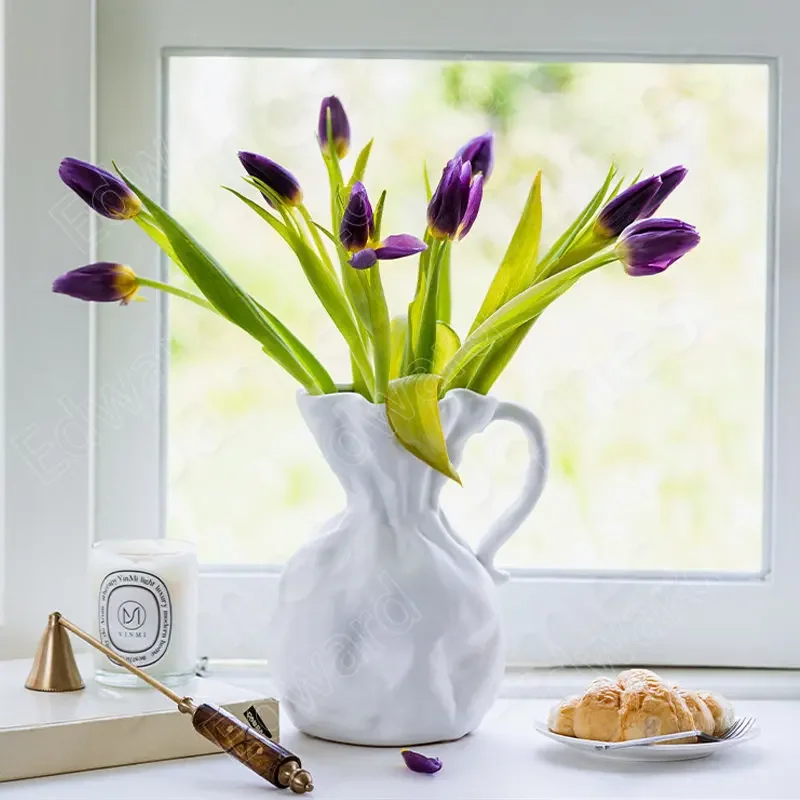 Modern-Irregular-Style-Vase-Simple-Solid-Color-Ceramic-Vases-Living ...