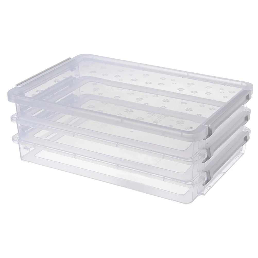 3-Packs-Clear-Stackable-Storage-Box-with-Buckle-A4-Document-Paper-File ...