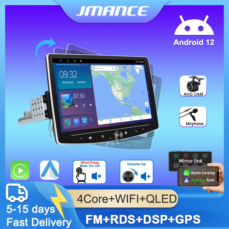 4-64G-Android-12-1-DIN-Android-Car-Radio-Multimedia-Player-WiFi-GPS ...