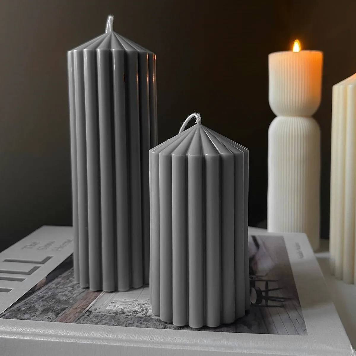 DIY-striped-Candle-Mold-Cylindrical-Thick-Rack-Spire-Aromatherapy ...