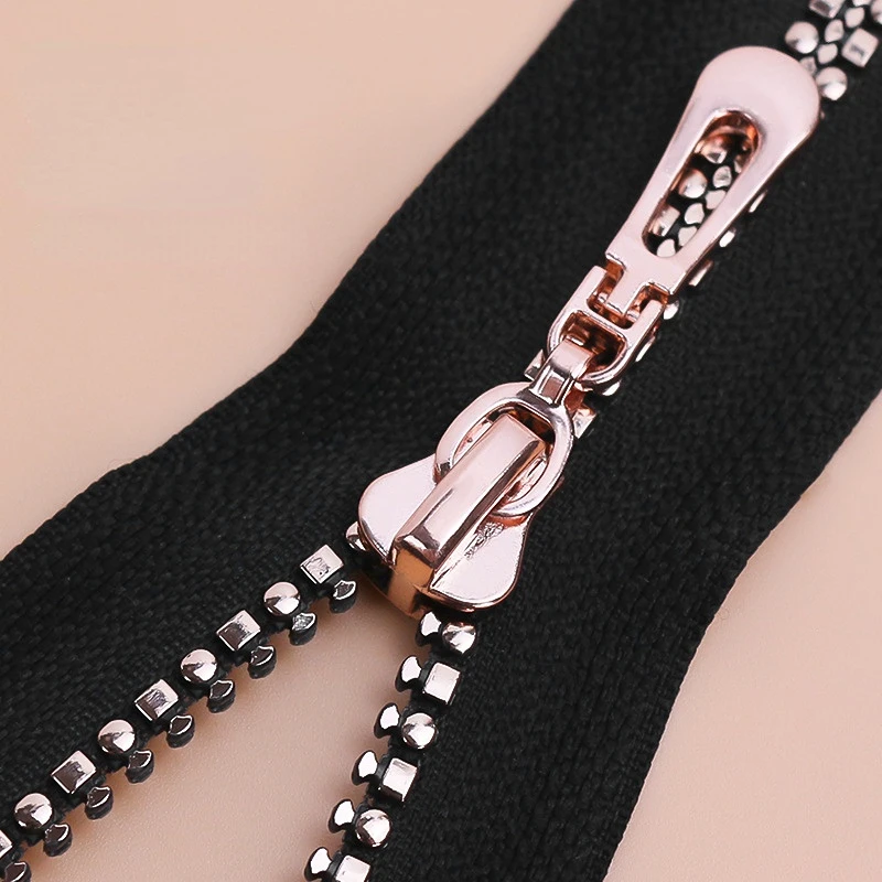 5PCS-5-Rose-Gold-Pretty-Zippers-40-50-60-70-80cm-Open-end-Auto-Lock ...