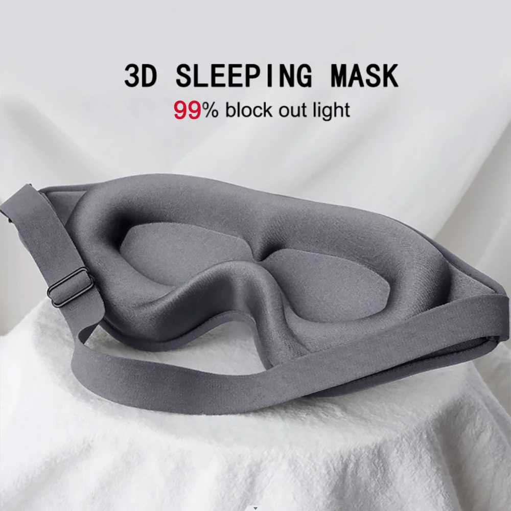 3D Sleep Mask Blindfold Sleeping Aid Eye Mask Soft Memory Foam Face ...
