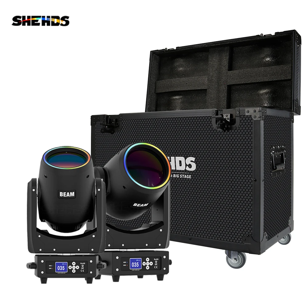 SHEHDS-2PCS-300W-LED-Moving-Head-With-Flight-Case-DMX-Beam-Light-With ...