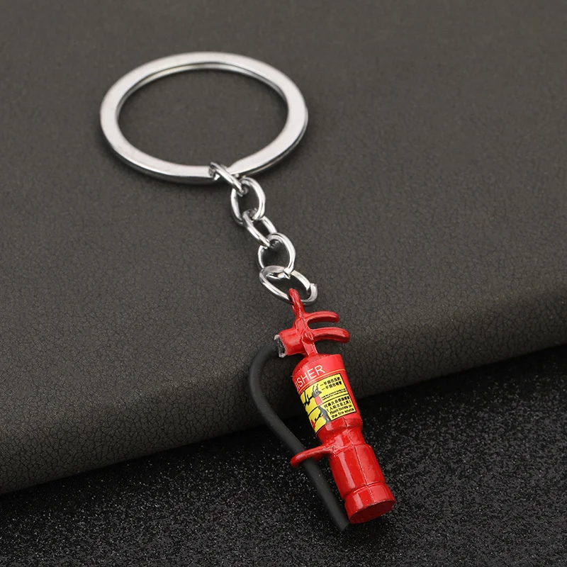 Fashion-Red-Fire-Extinguishers-Keychain-Metal-Simple-Keyring ...