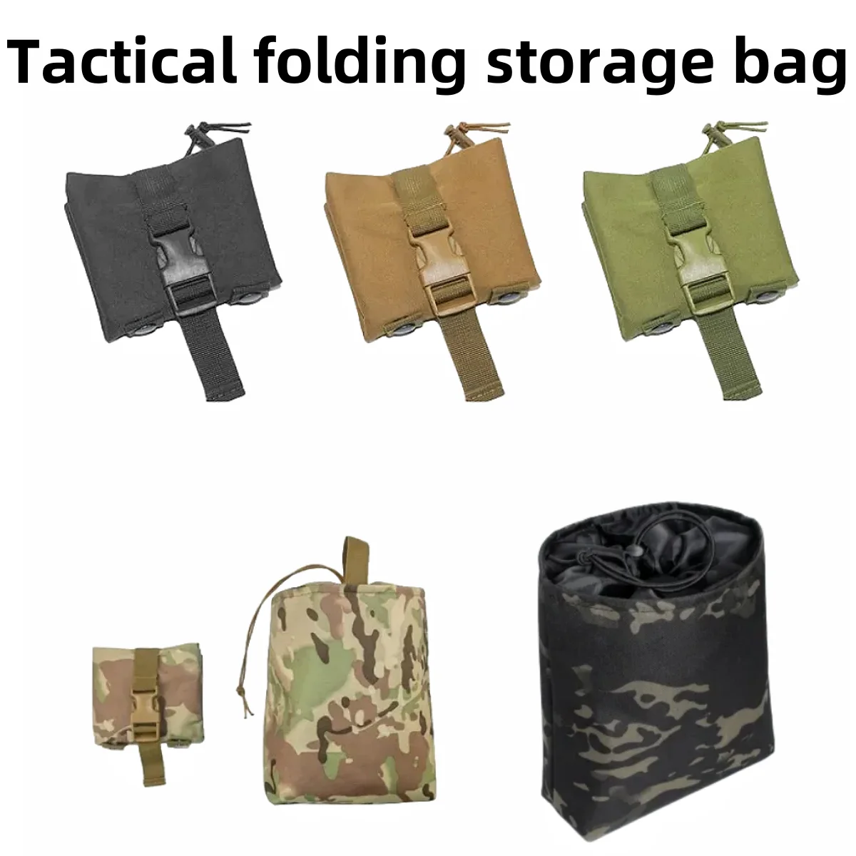 Folding Molle Tactical Magazine Dump Drop Pouch Hunting Military ...