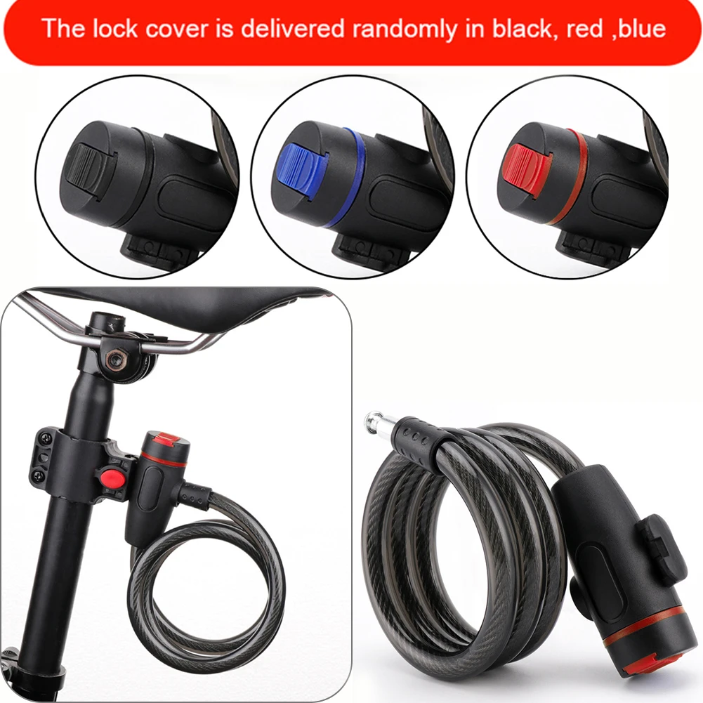 Bike-Steel-Cable-Lock-With-Mounting-Bracket-Portable-Security-Lock-Anti ...
