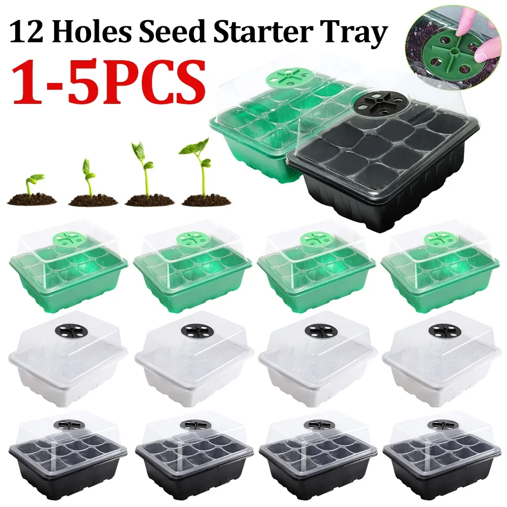 12-Holes-Planting-Seed-Starter-Tray-Kit-Plant-Germination-Box-Garden ...