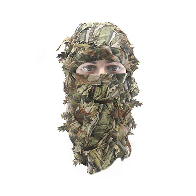 Ghillie Suit Ghillie Camouflage Leafy Hat 3D Full Face Mask Headwear ...