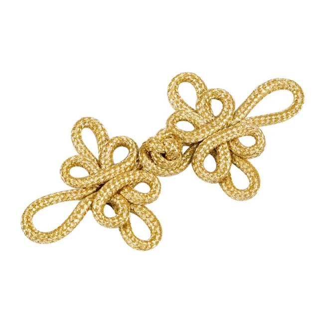 Gold Wire Chinese Cheongsam Button Dragonfly Knot Fastener Closures for ...