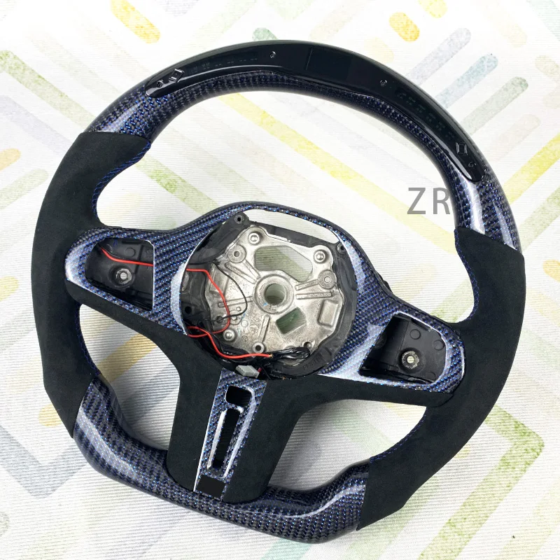 Car-interior-accessories-carbon-fiber-LED-display-steering-wheel-for ...