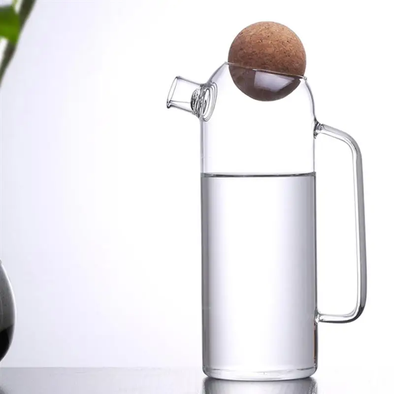Iced-Tea-Pitcher-Glass-Tea-Kettle-Cork-Glass-Tea-Pot-Hot-Cold-Water-Jug ...