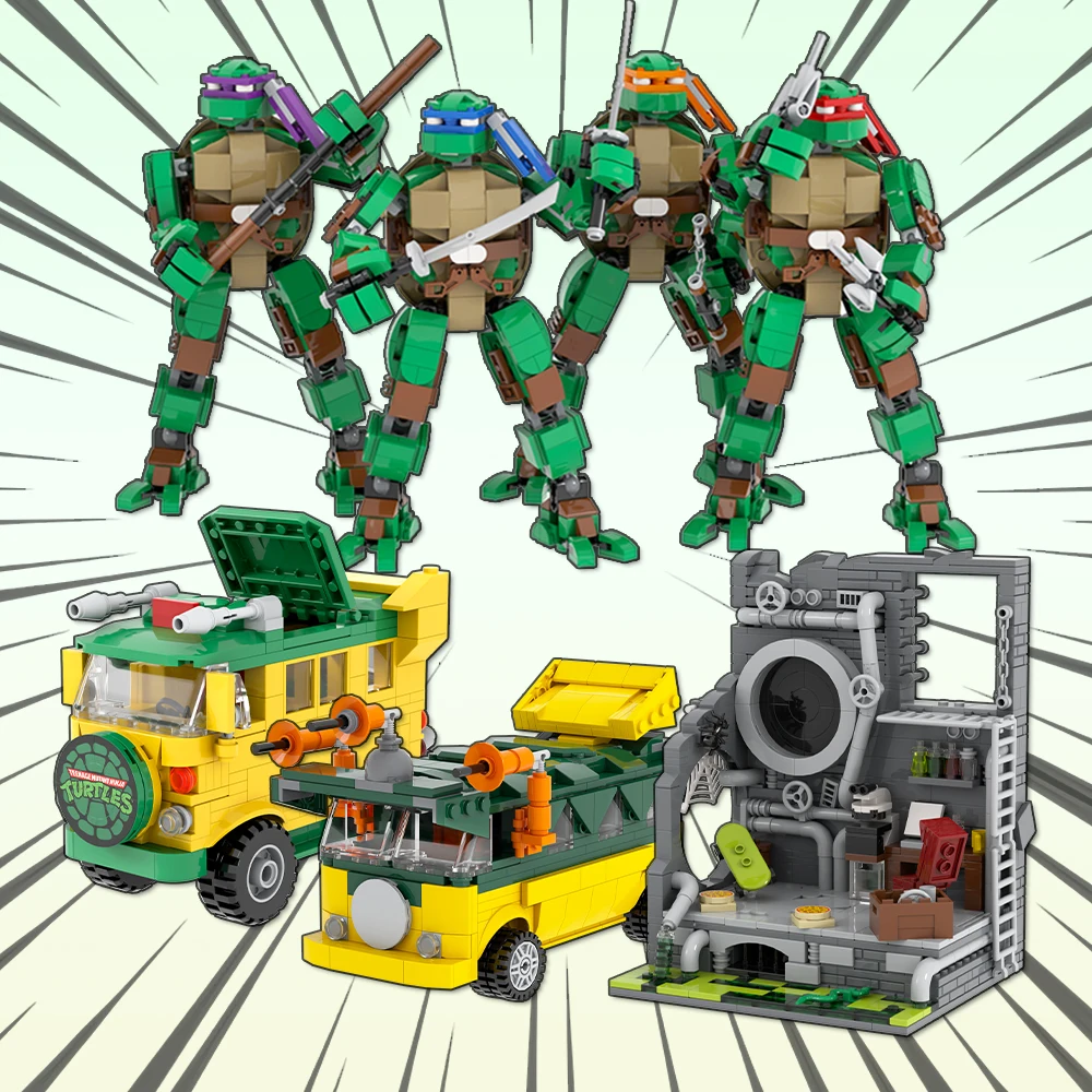 MOC-Turtle-Car-Bricks-Tuck-Animal-Anime-Action-Figure-Compatible ...