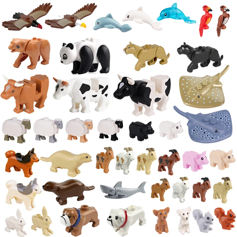 Moc-City-Animals-Classic-Building-Blocks-Cute-Cows-Pandas-Goats ...