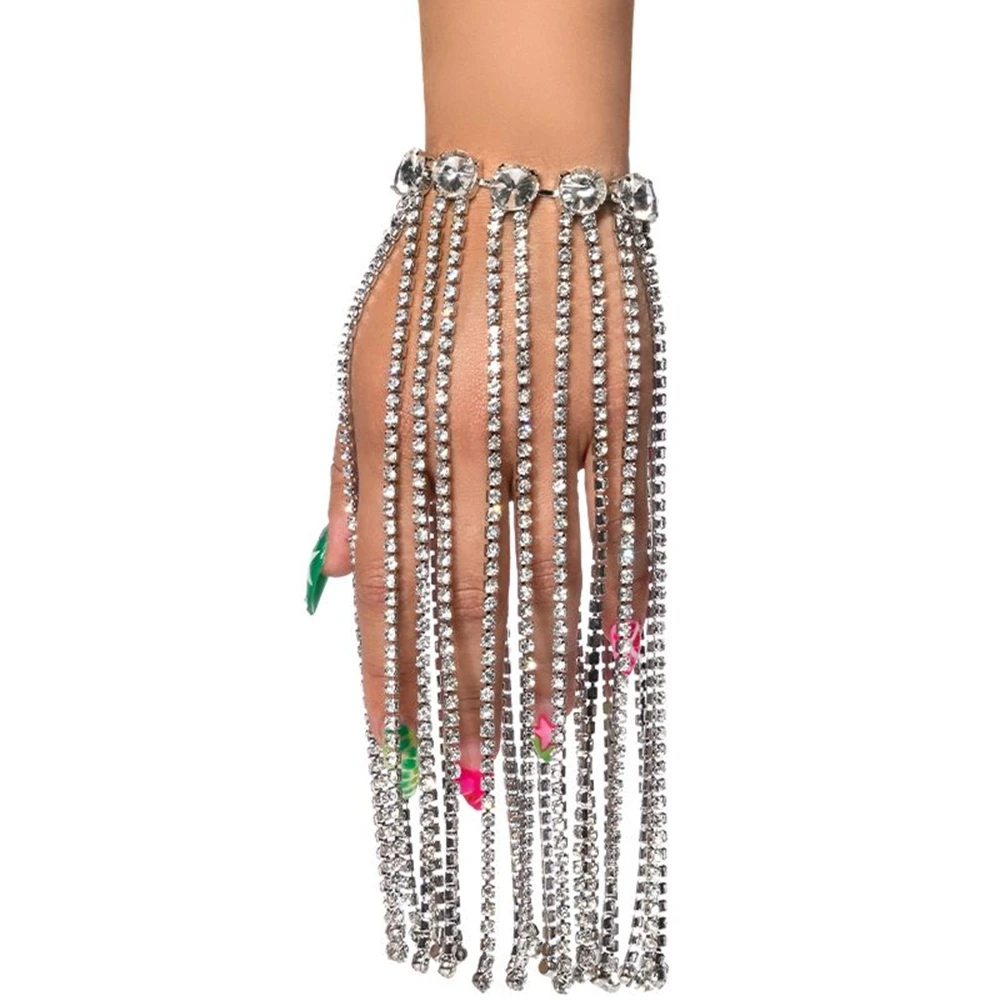 Bohemia-Long-Tassel-Rhinestone-Bracelet-Hand-Jewelry-For-Women-Bridal ...