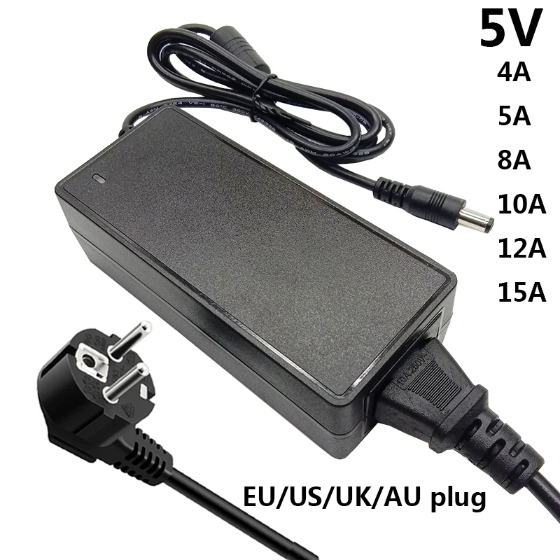 5V 4A 5A 8A 10A 12A 15A 5 V Volt AC To DC Power Adapter Supply Adaptor ...