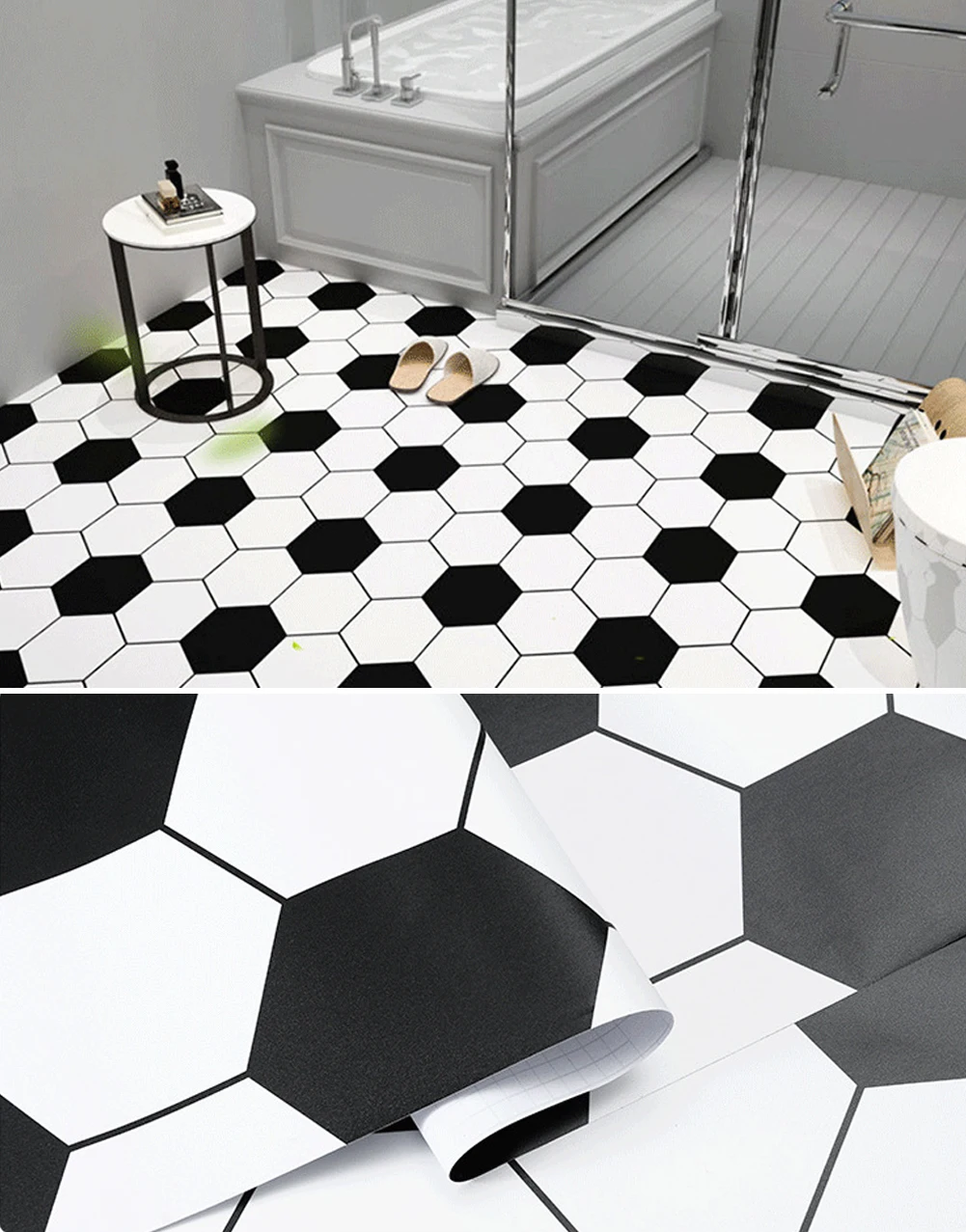 Black And White Hexagon Tile Floor